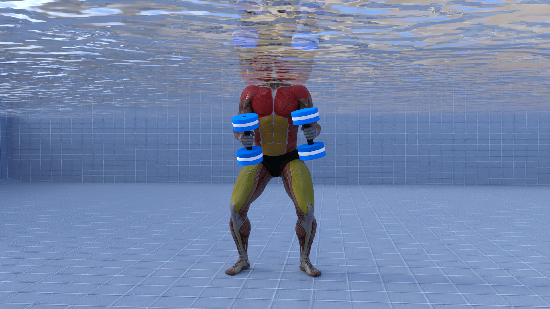 Side Jump Press in Pool | Aqua Exercise for Core Strength, Balance ...